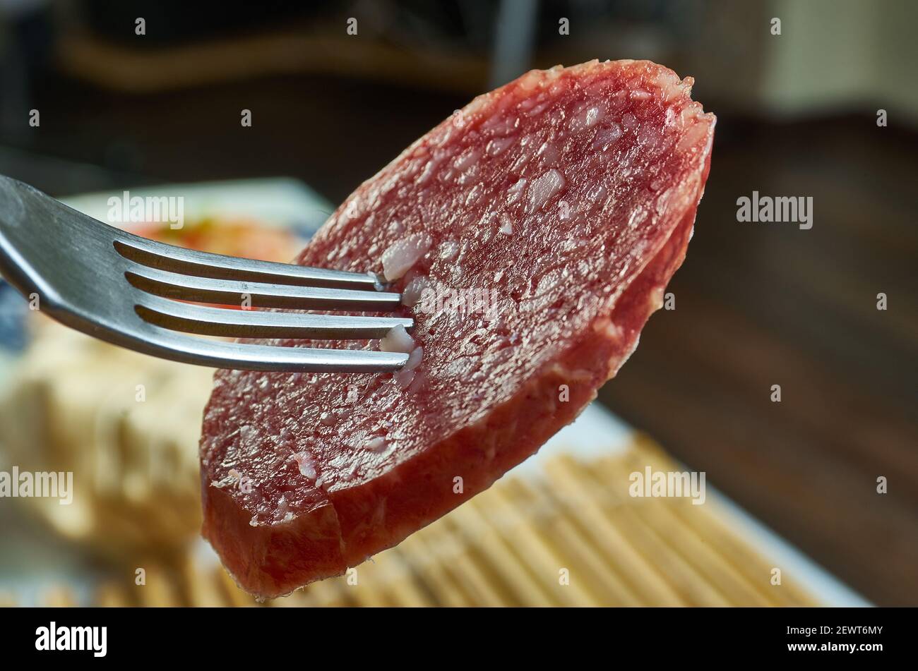 Thuringer rotwurst - German blood sausage Stock Photo - Alamy