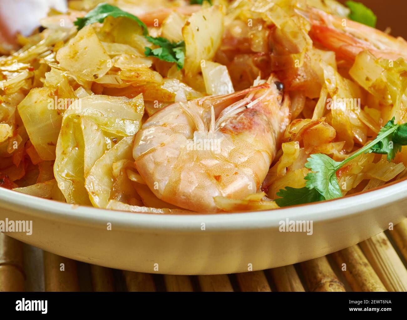 Liberian Cabbage Stew with shrimps, African cuisine Stock Photo - Alamy