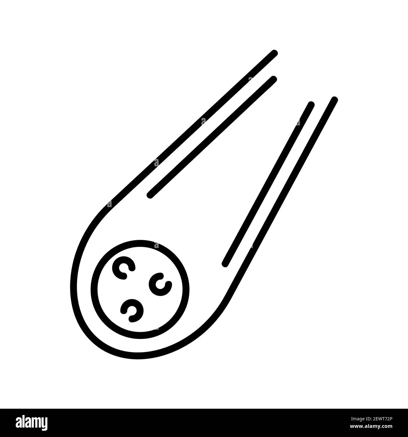 Space comet flat icon. Pictogram for web. Line stroke. Asteroid ...