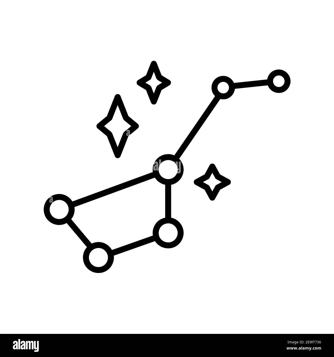 constellation flat icon. Pictogram for web. Line stroke. Isolated on ...