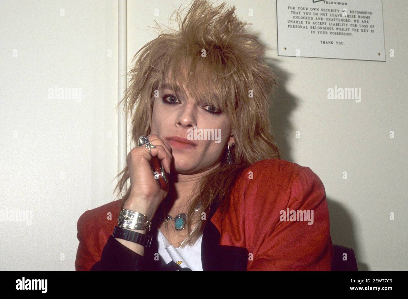 Michael Monroe of Hanoi Rocks during a photoshoot in a TV studio ...