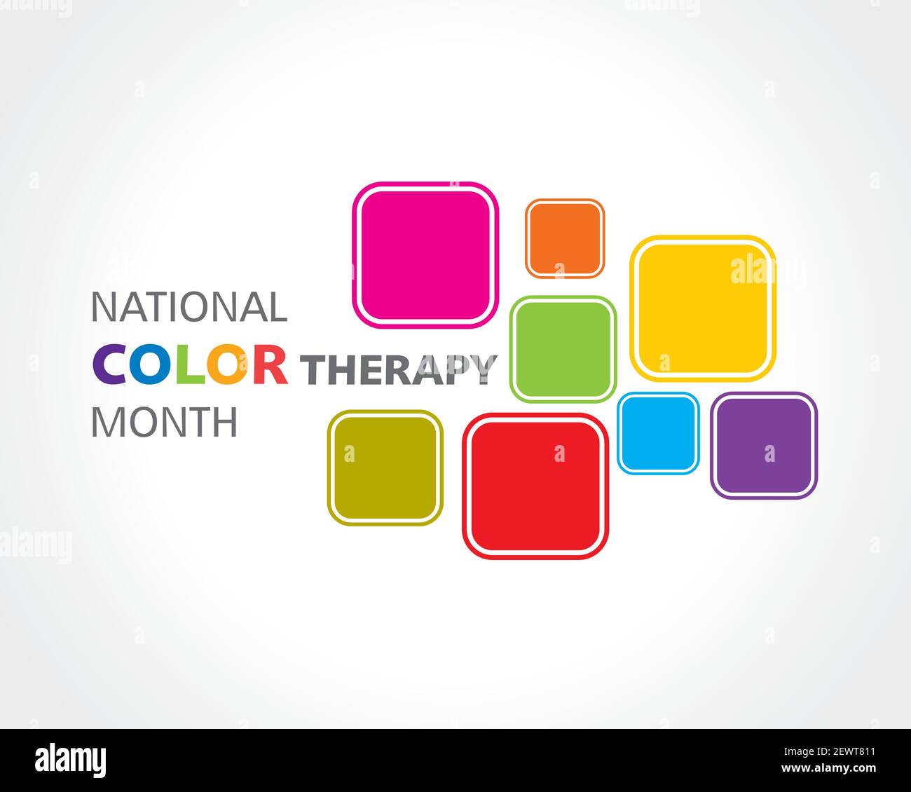 Vector illustration of National Color Therapy Month observed in March ...