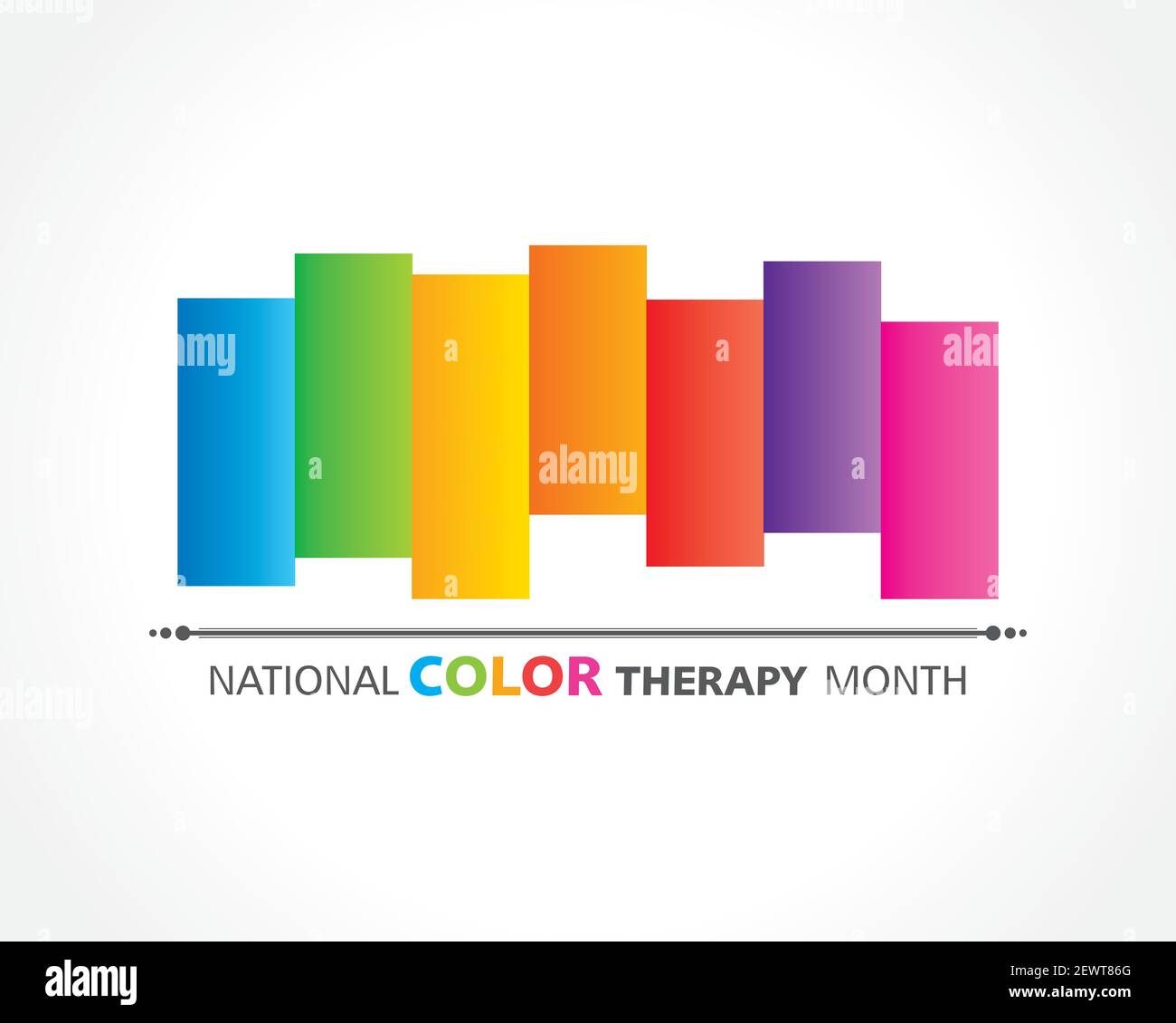 Vector illustration of National Color Therapy Month observed in March ...