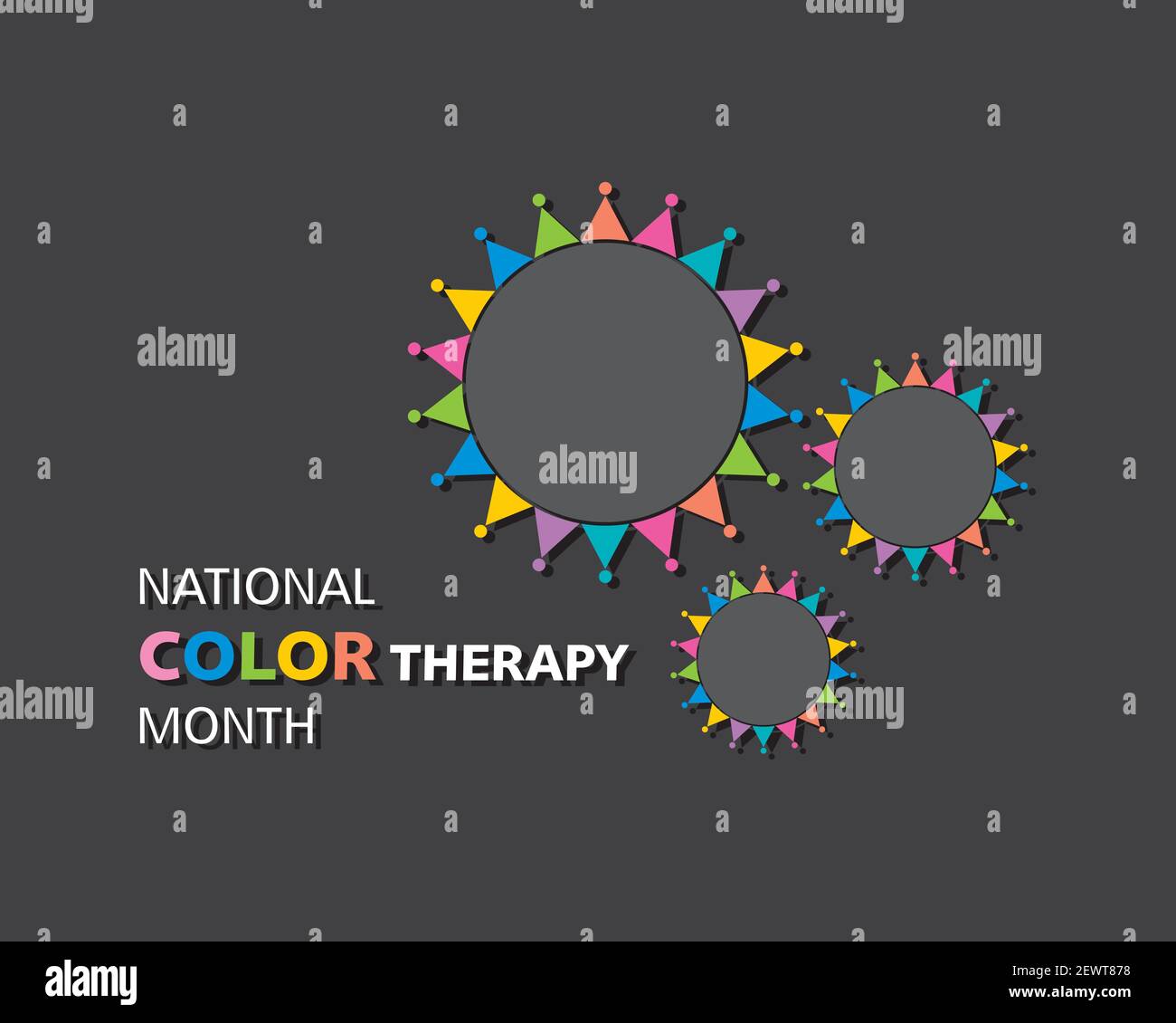 Vector illustration of National Color Therapy Month observed in March ...
