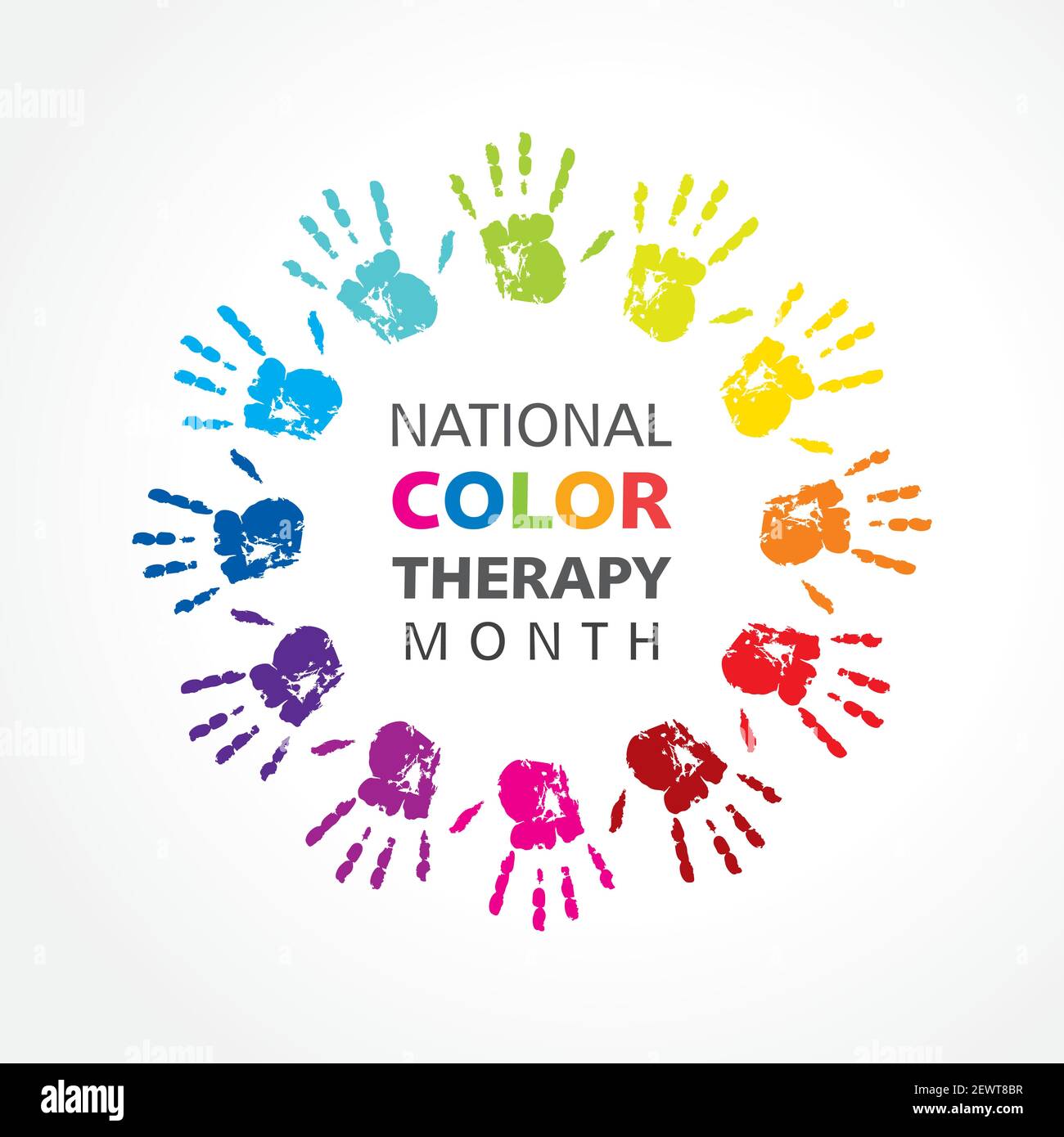 Vector illustration of National Color Therapy Month observed in March ...
