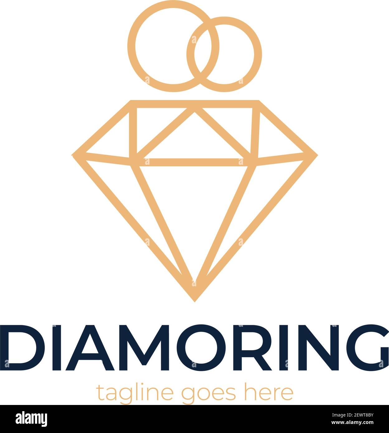 Diamond ring logo design. Wedding ring with brilliant vector design ...