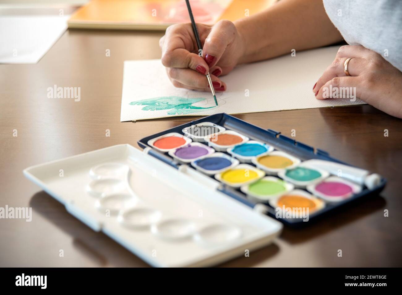 drawing with colorful paint Stock Photo - Alamy