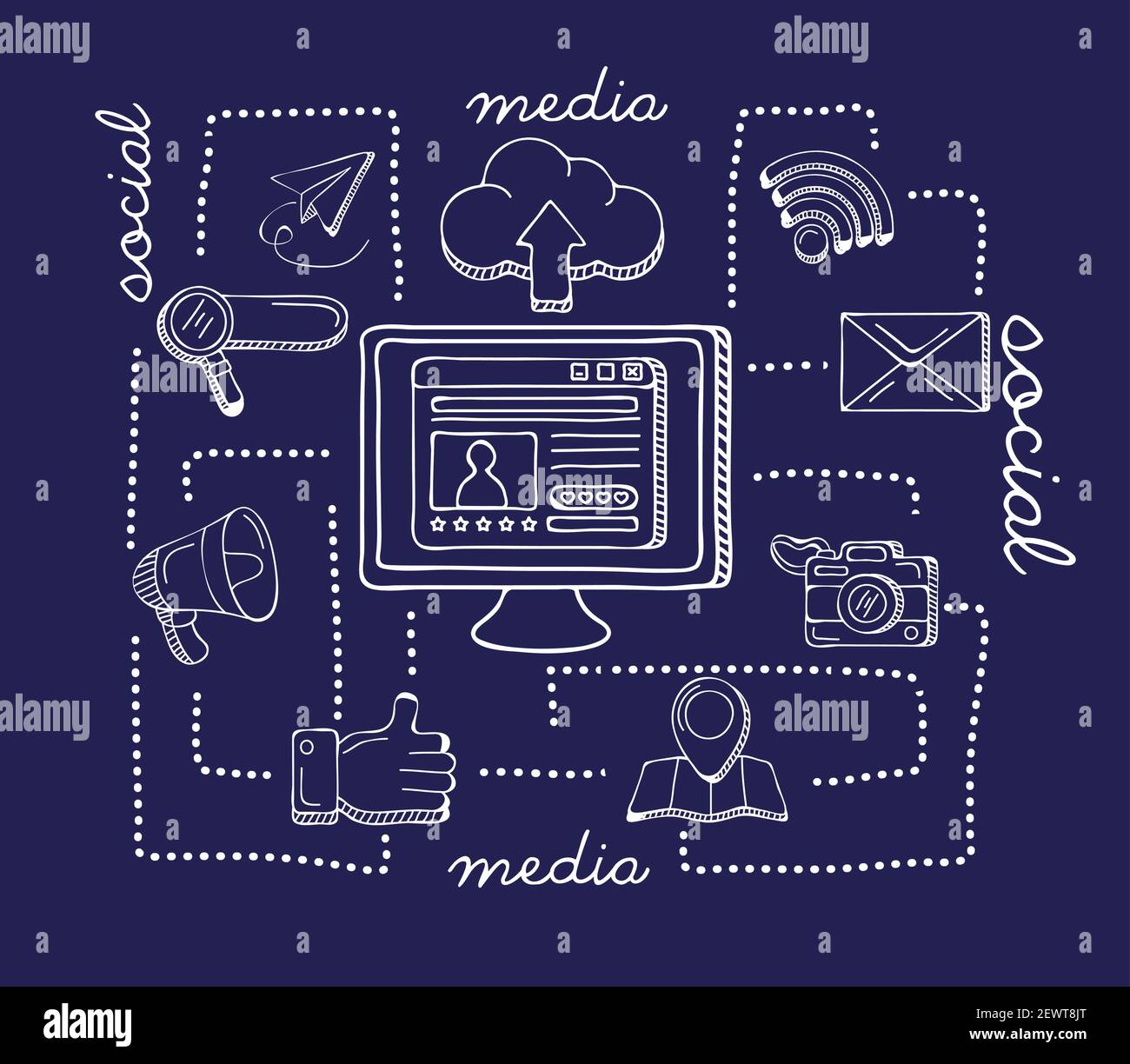 desktop and social media icons Stock Vector Image & Art - Alamy