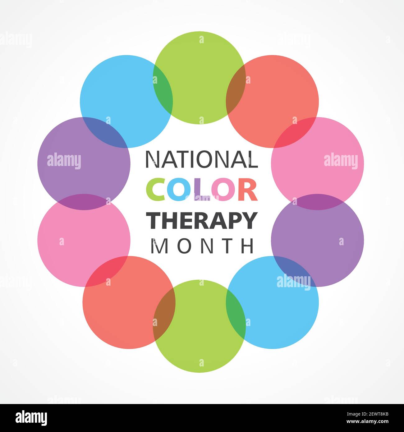 Vector illustration of National Color Therapy Month observed in March ...