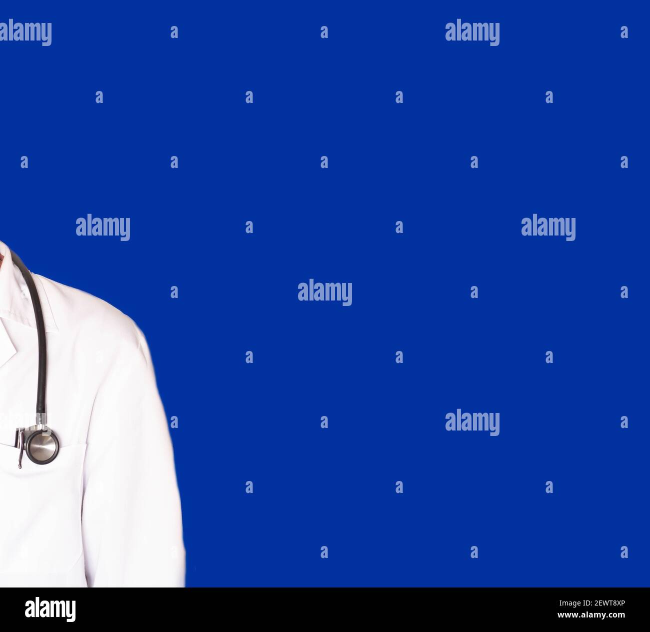Physician with stethoscope on blue background concept medical ...