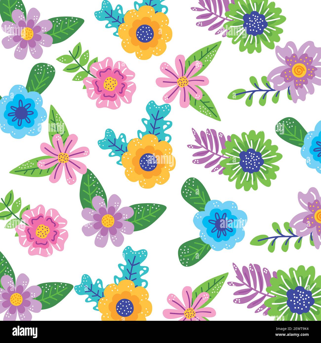 spring flowers garden pattern background Stock Vector Image & Art - Alamy