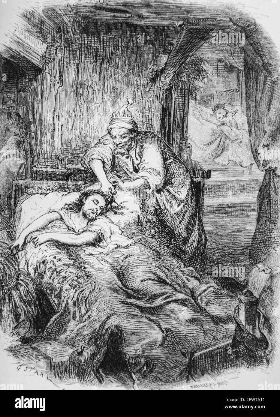 le muletier, contes de la fontaine editeur garnier freres 1870 Stock ...