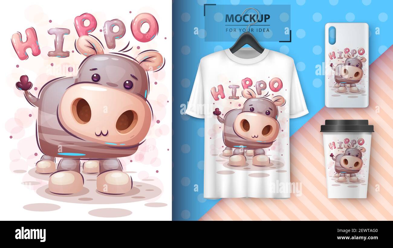 Teddy hippo - poster and merchandising Stock Vector Image & Art - Alamy