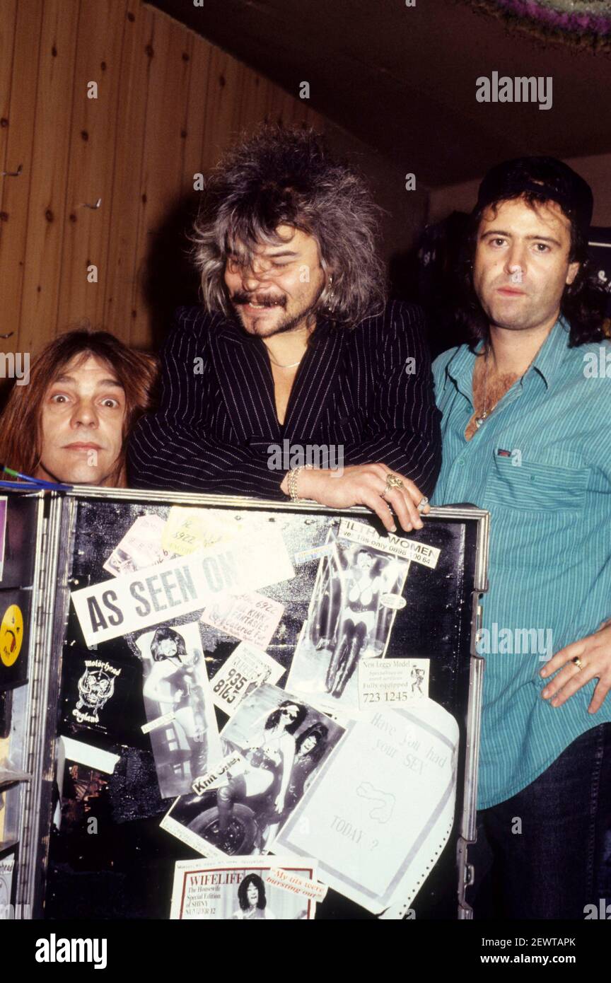 Michael 'Root' Burston, Phil 'Philthy Animal' Taylor and Phil 'Wizzo ...