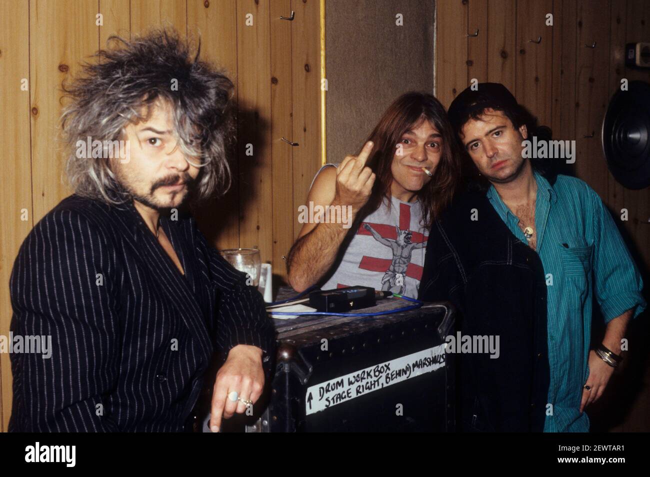 Phil 'Philthy Animal' Taylor, Michael 'Wurzel' Burston and Phil 'Wizzo' Campbell of Motorhead ...