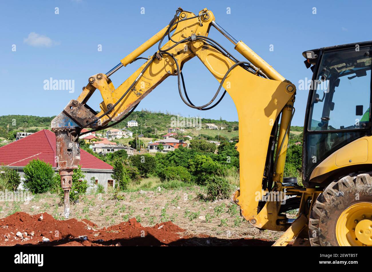 Heavy Duty Jackhammer On Tractor Arm Stock Photo - Alamy