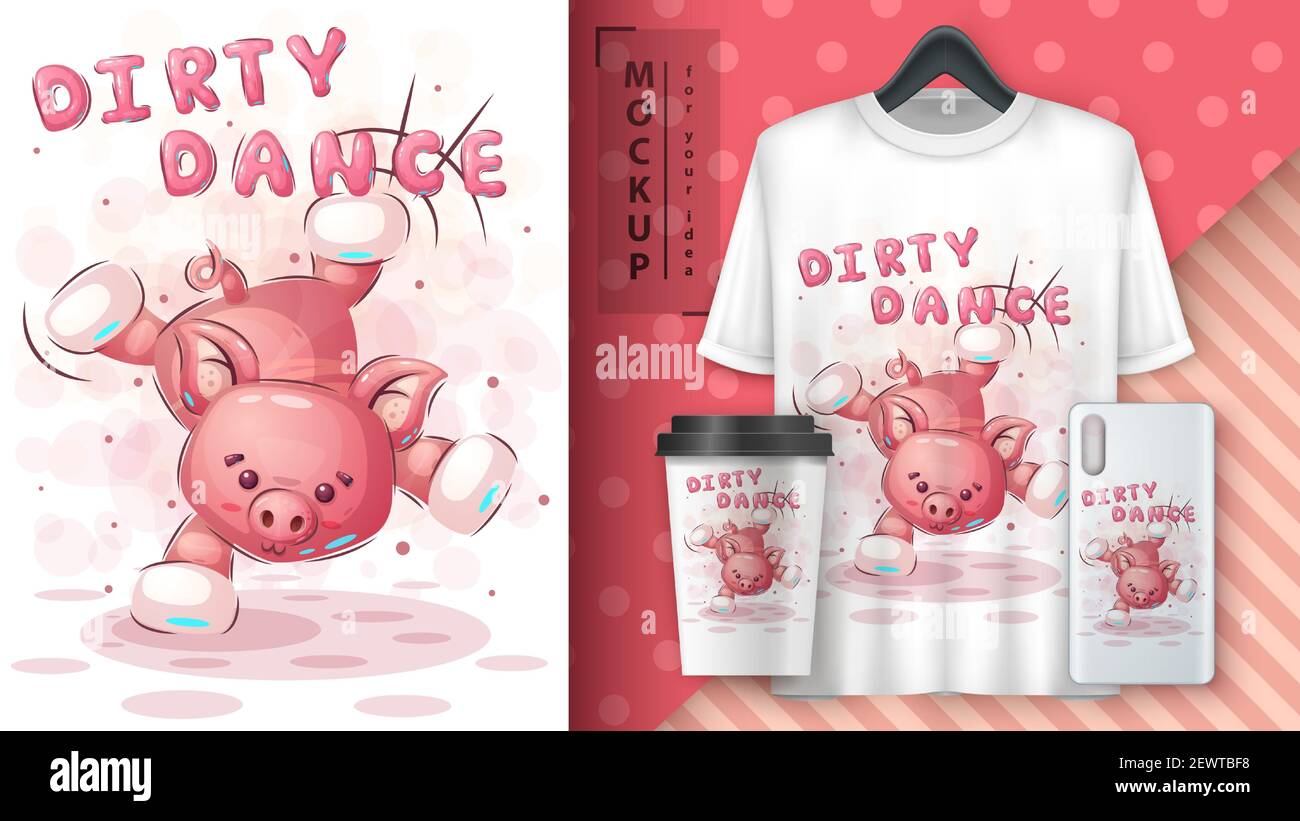 Dance pig - poster and merchandising Stock Vector Image & Art - Alamy