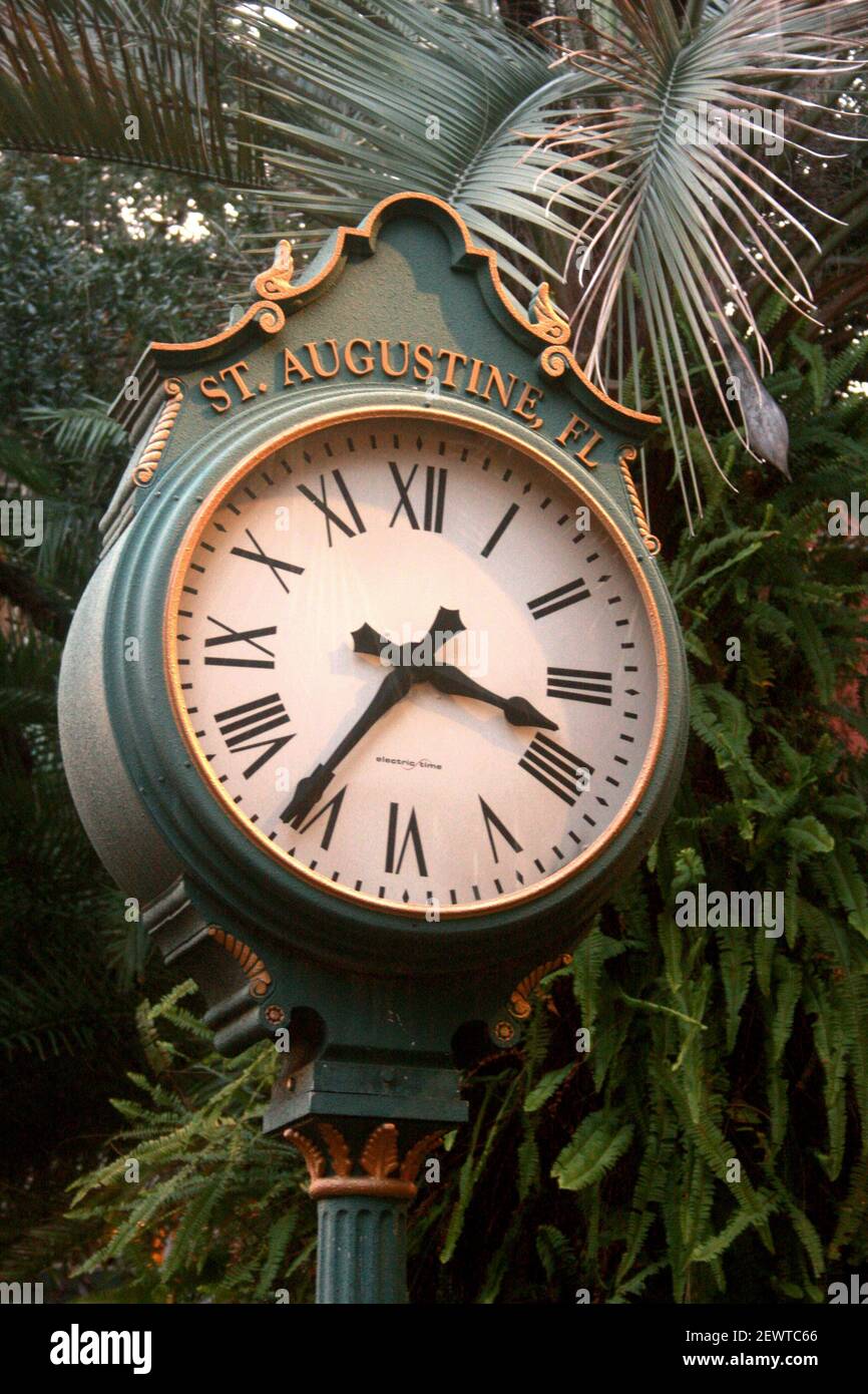 Post clock in downtown St. Augustine, FL, USA Stock Photo - Alamy