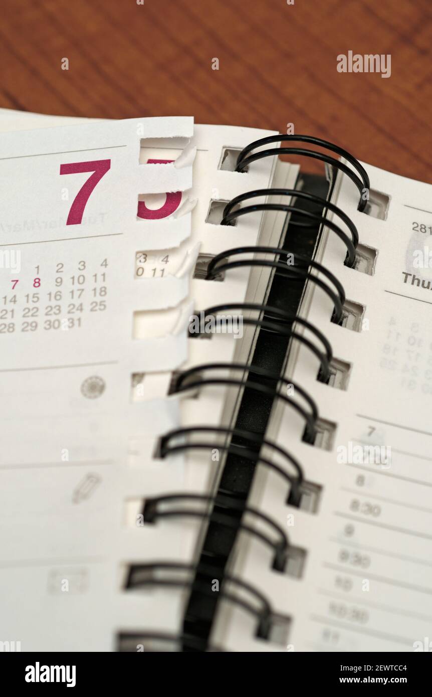 diary with a ripped page Stock Photo - Alamy