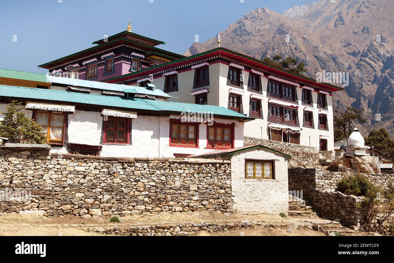 Tengboche Monastery with stupa and prayar wall, the best monastery in ...