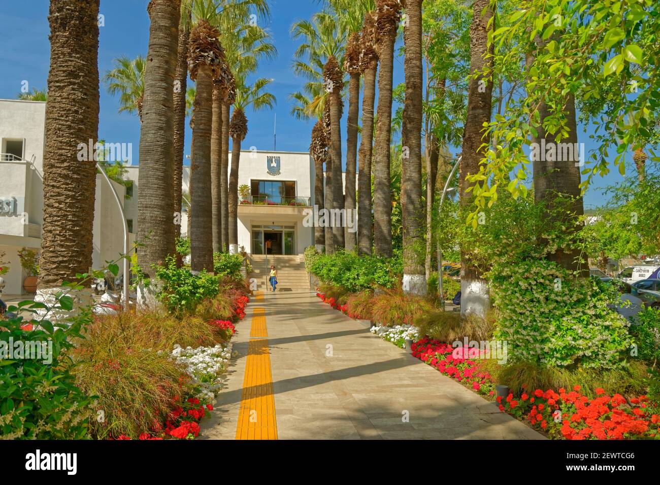 Bodrum town hall, Bodrum Town Centre at the west bay and marina area ...