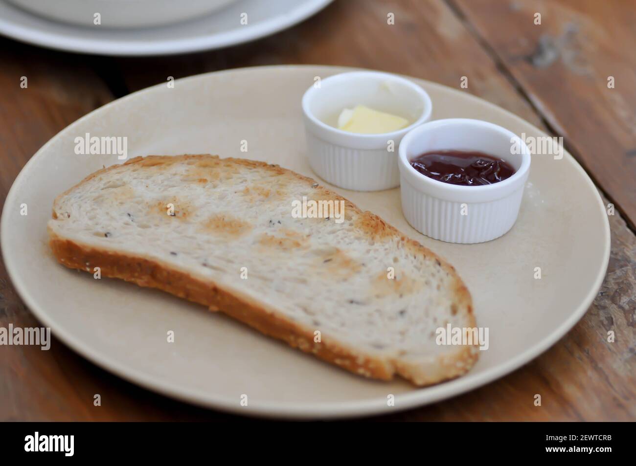 bread or toast with butter and jam Stock Photo - Alamy