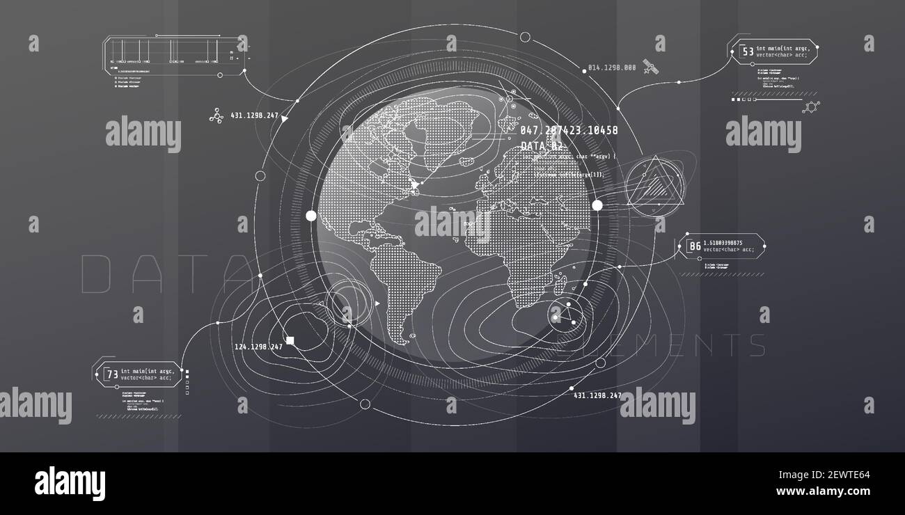 Design of a futuristic software interface for planetary search Stock ...