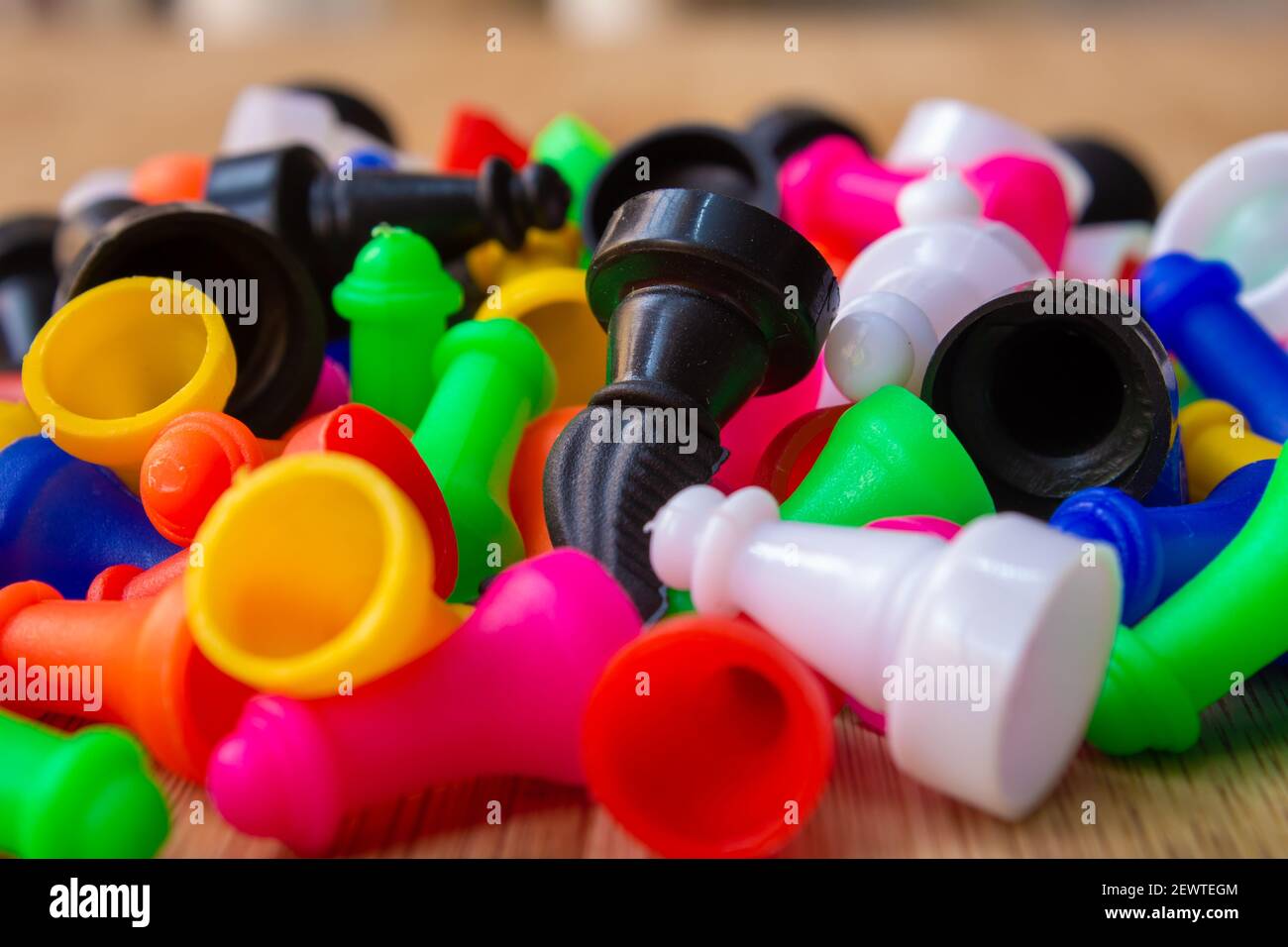 Multi-colored objects used in board games for children Stock Photo - Alamy