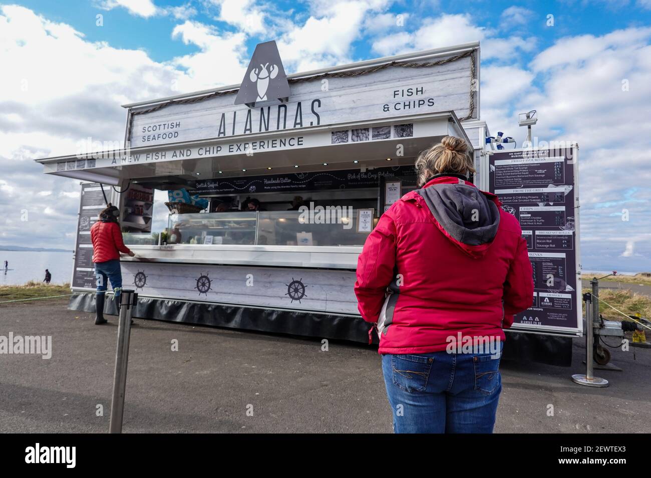 Fish and Chip Van at Longniddry Bents Stock Photo - Alamy