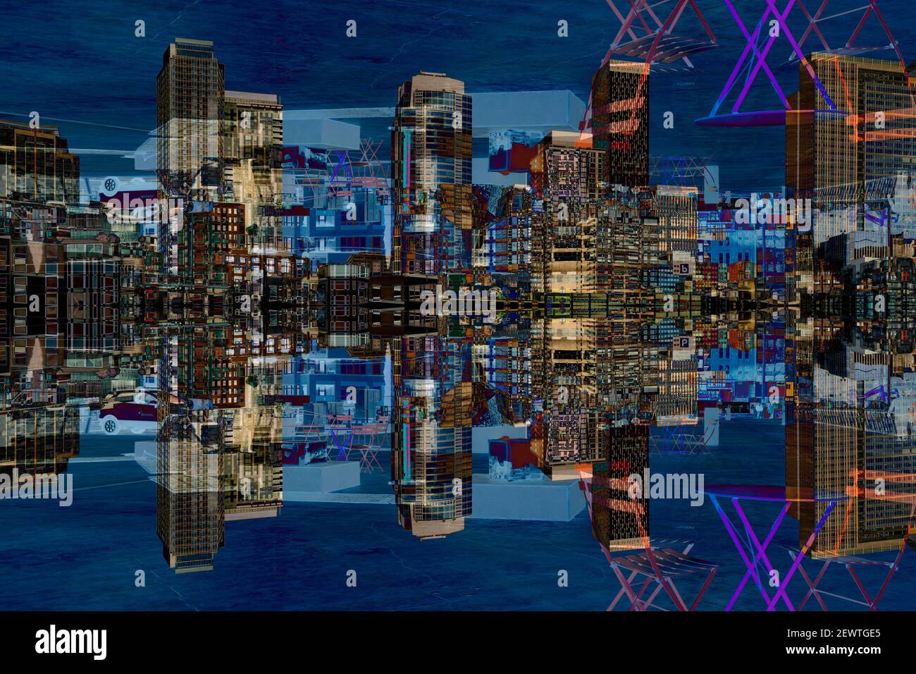 PL00026-00...WASHINGTON - Mirror image view of the downtown Seattle ...