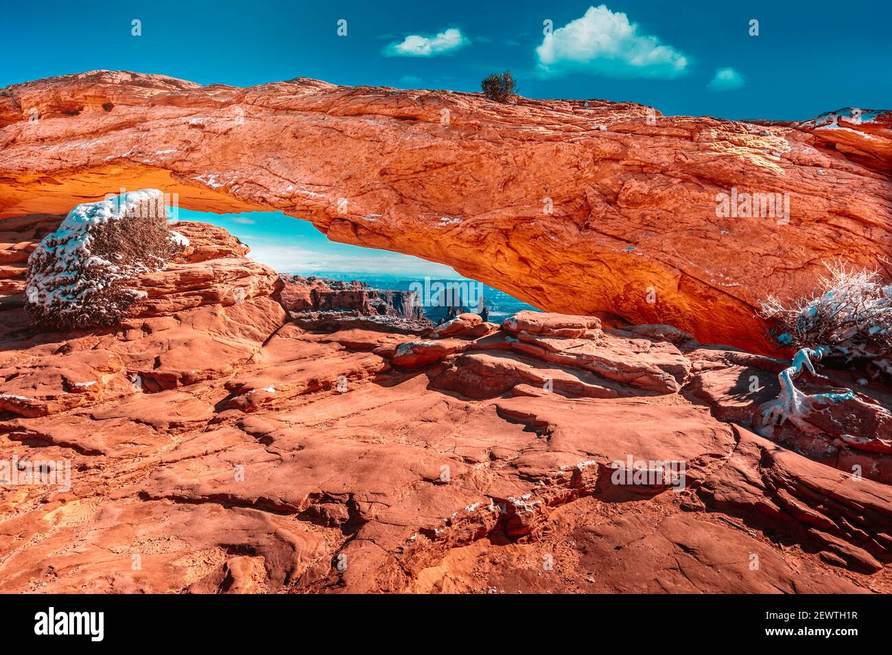 The famous Mesa Arch in the Arches National Park, Utah Stock Photo - Alamy