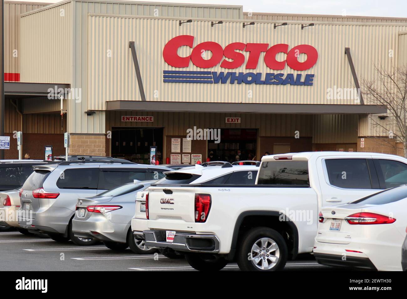 Seattle, United States. 02nd Mar, 2021. Costco logo seen at one of ...