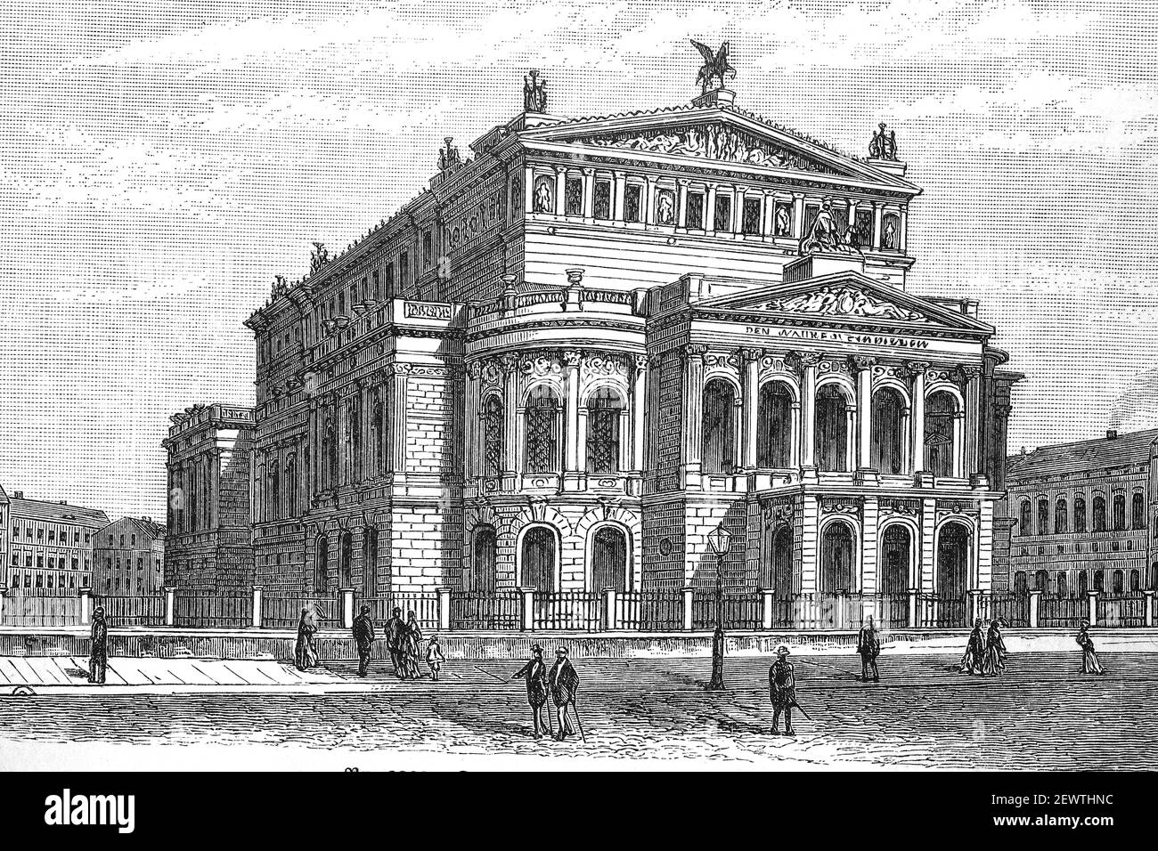 The opera house in Frankfurt, Hesse, Germany, in 1890 / Das Opernhaus ...