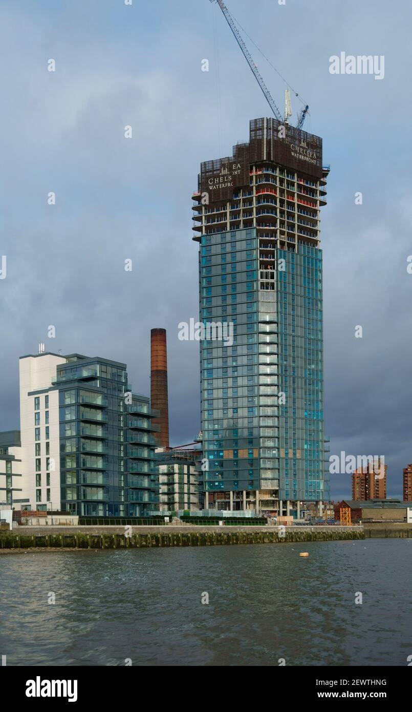 riverside development Chelsea River Thames London England UK Stock ...