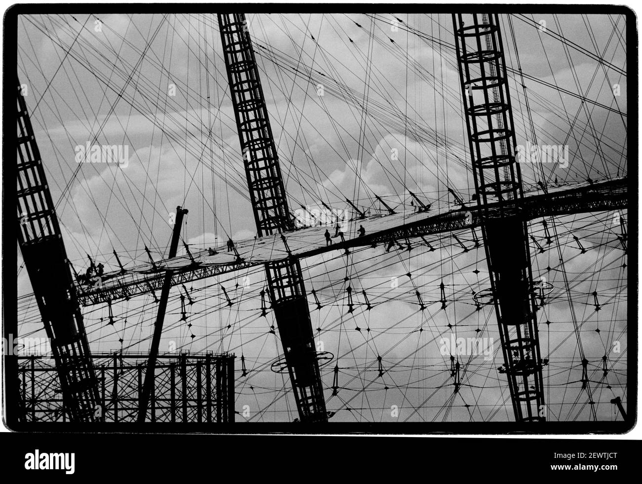The Dome or O2 arena under construction in 1998 Greenwich London ...
