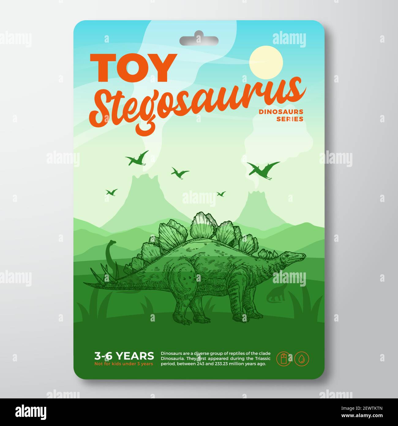 Toy Dinosaur Label Template. Abstract Vector Packaging Design Layout ...