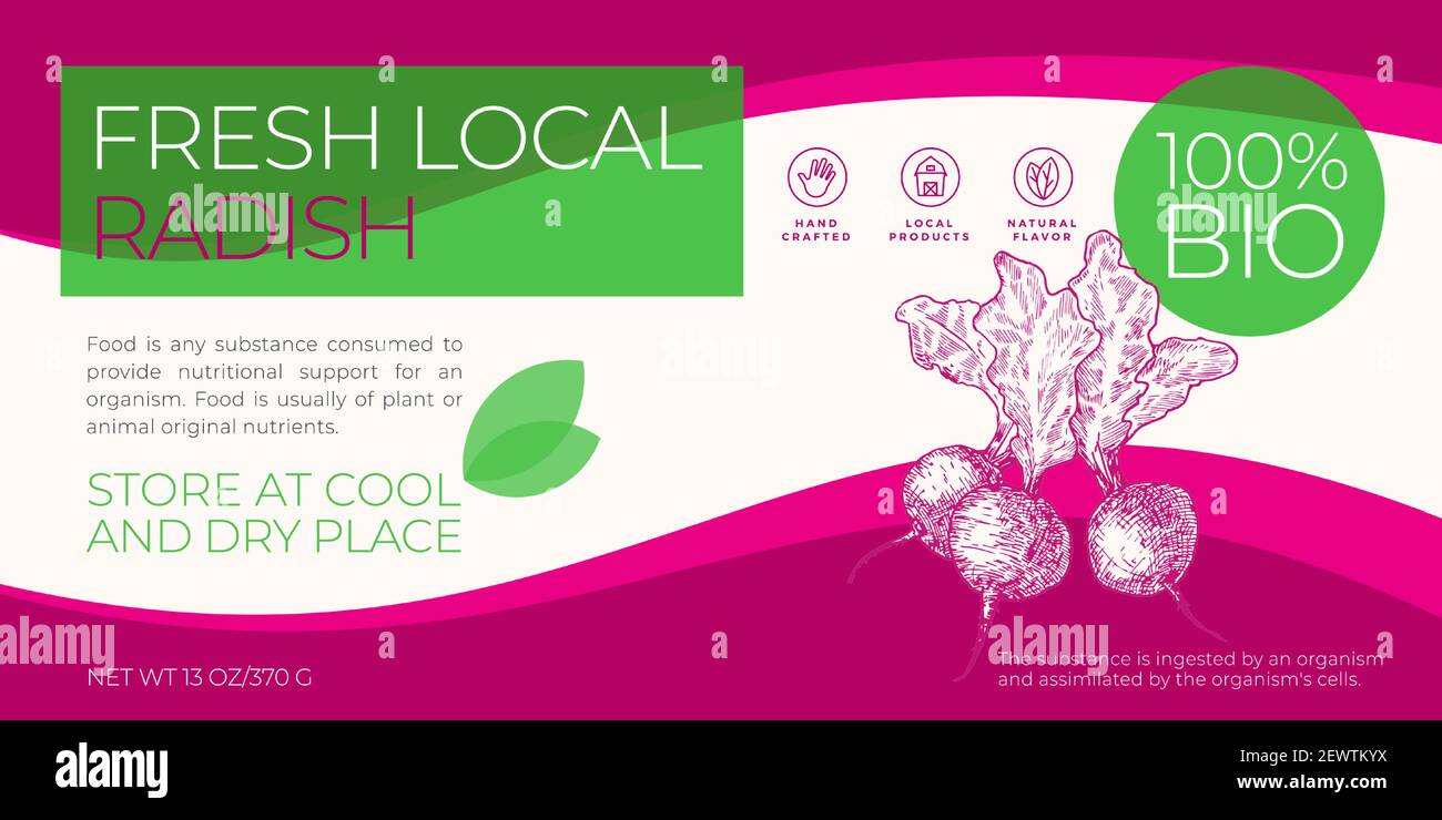 Fresh Local Vegetables Label Template. Abstract Vector Packaging ...