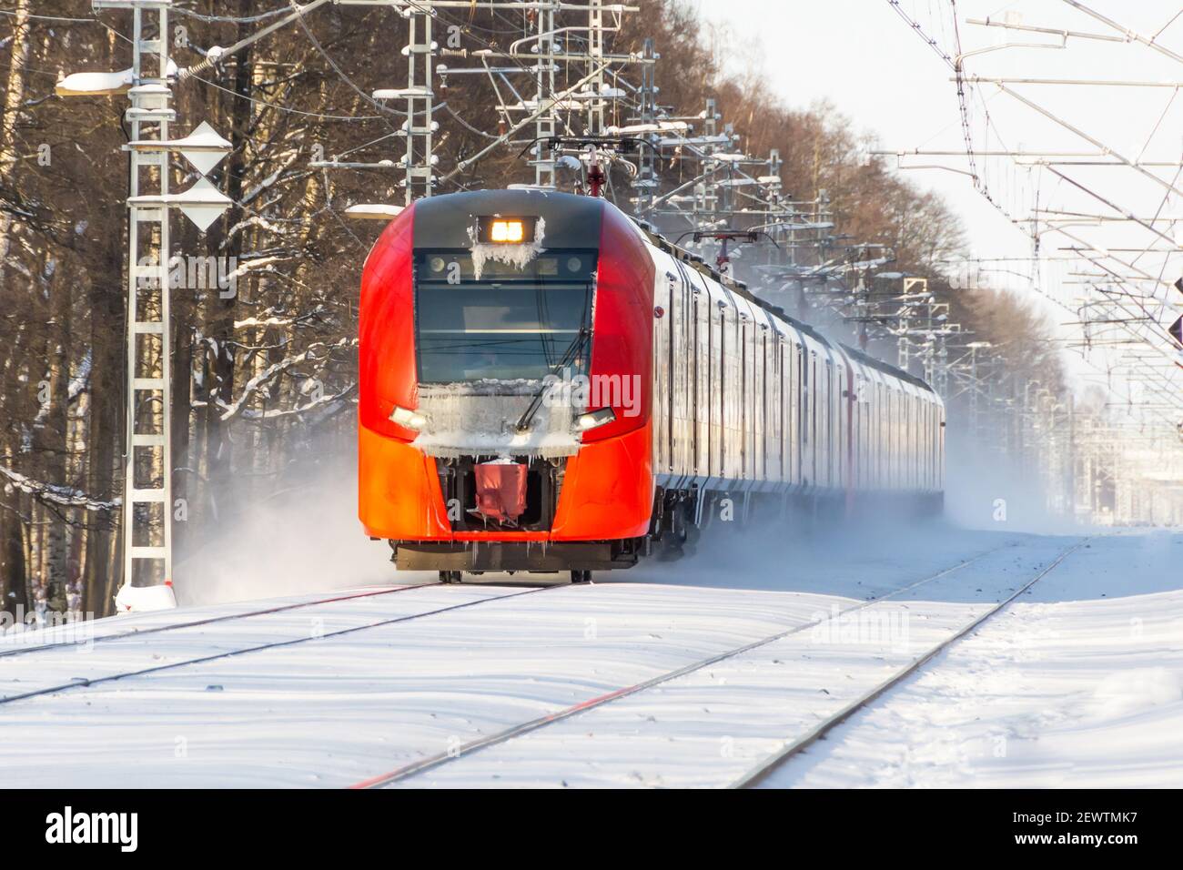 Train snow express hi-res stock photography and images - Alamy