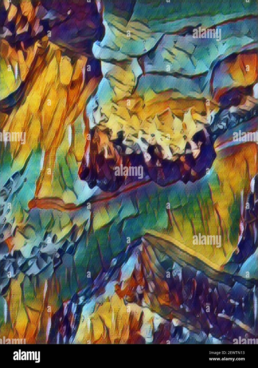 abstract original and beautiful figure where the yellow, blue, green ...