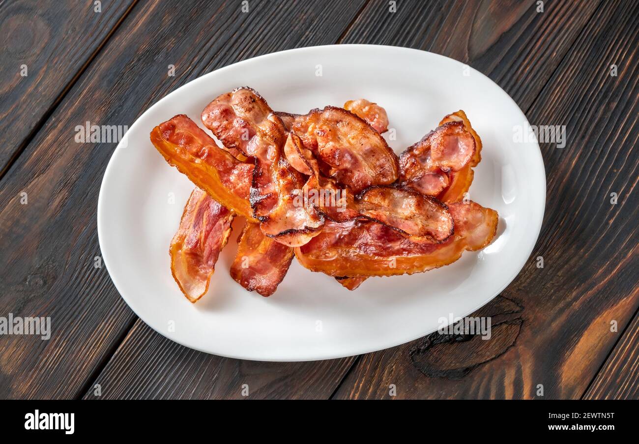 Close up heap fried bacon hi-res stock photography and images - Alamy