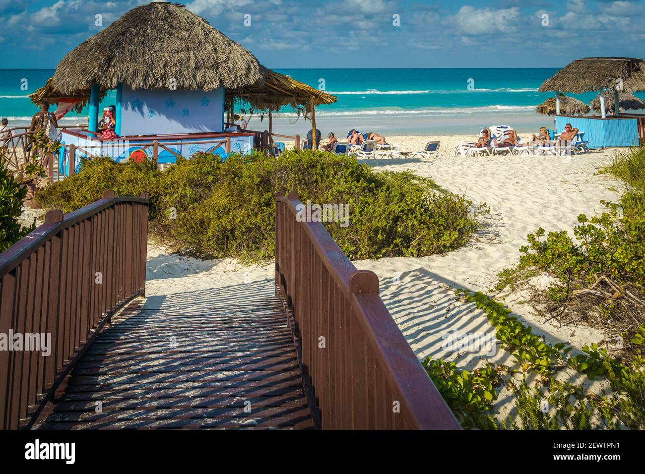 Cayo Santa Maria, Cuba, February 2016 - Boardwalk to the exotic beach ...