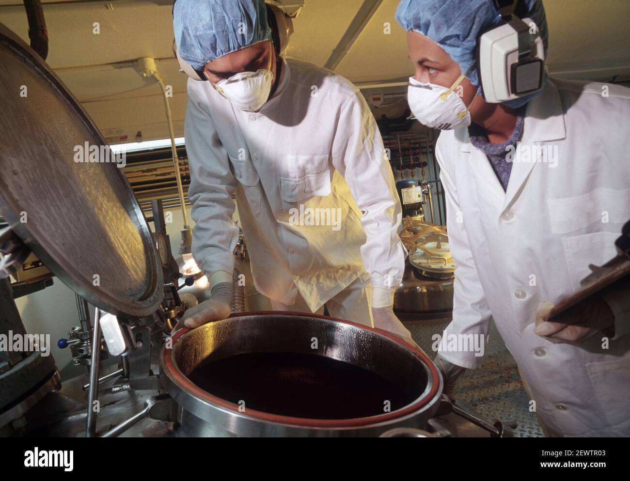 Two workers in drugs and pharmaceutical factory, Venezuela Stock Photo ...