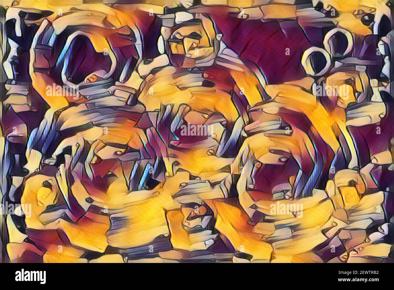 abstract figure where red and green colors stand out on a dark ...