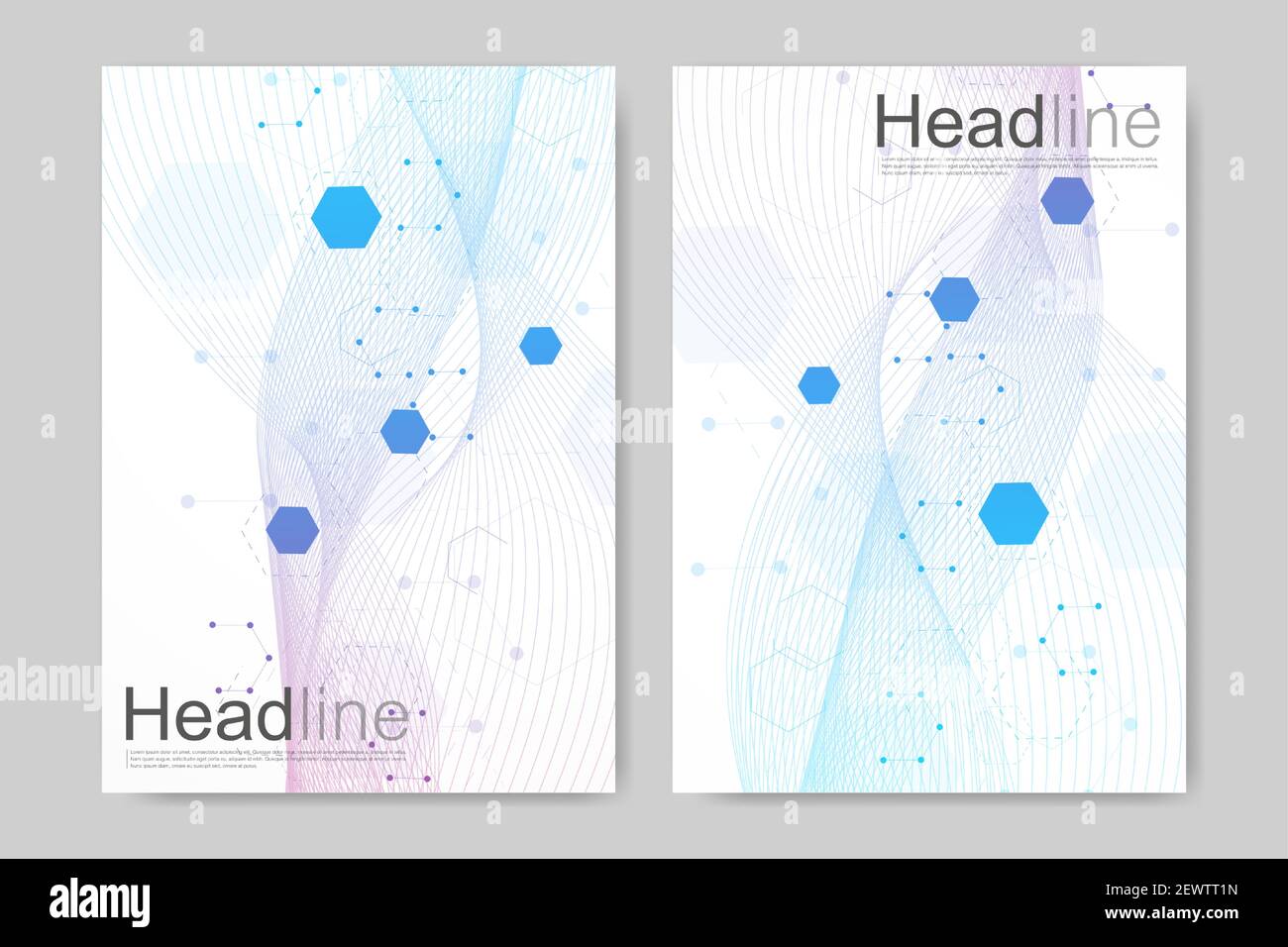 Scientific brochure design template. Vector flyer layout, Molecular ...