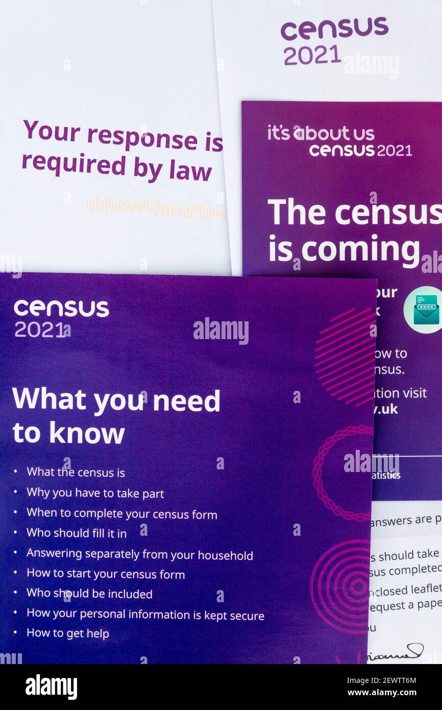 Census 2021 information leaflets sent to each household Stock Photo - Alamy