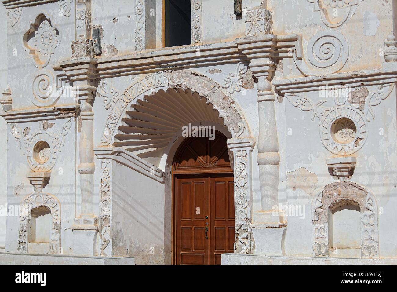 The mission church. Mission San Pedro y San Pablo del Tubutama Historic ...