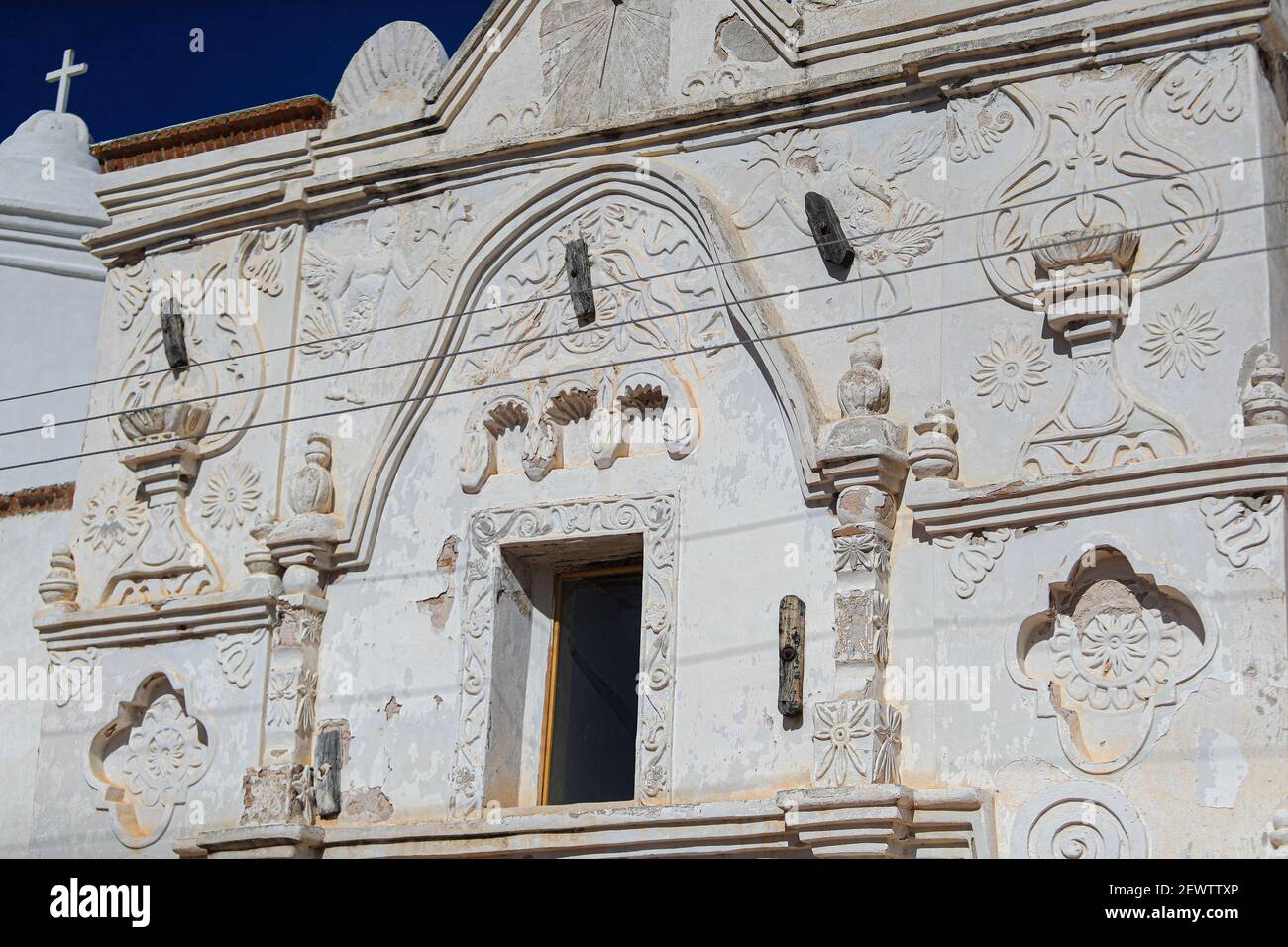 The mission church. Mission San Pedro y San Pablo del Tubutama Historic ...