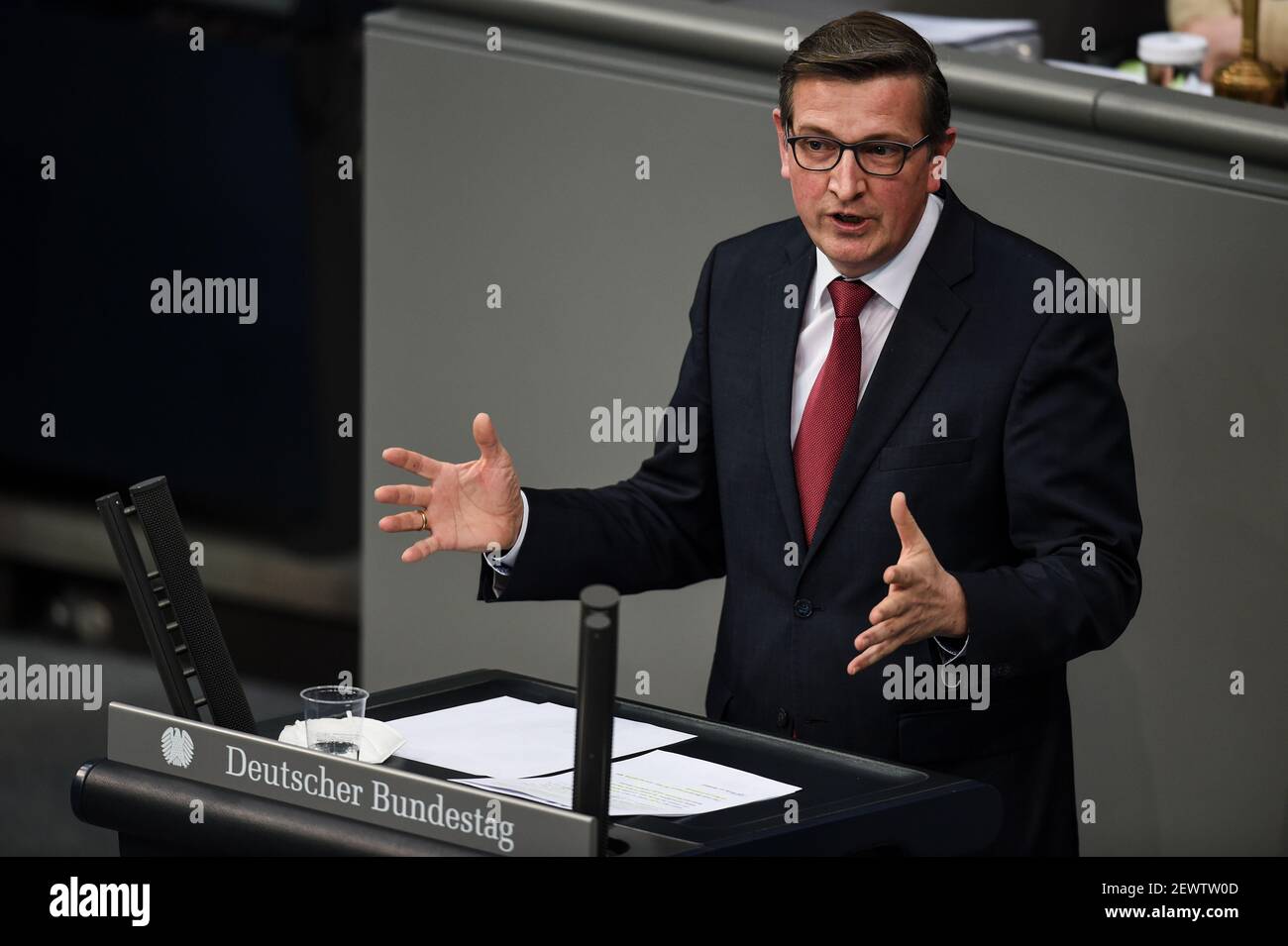 Berlin, Germany. 03rd Mar, 2021. Martin Rabanus (SPD) speaks to the ...