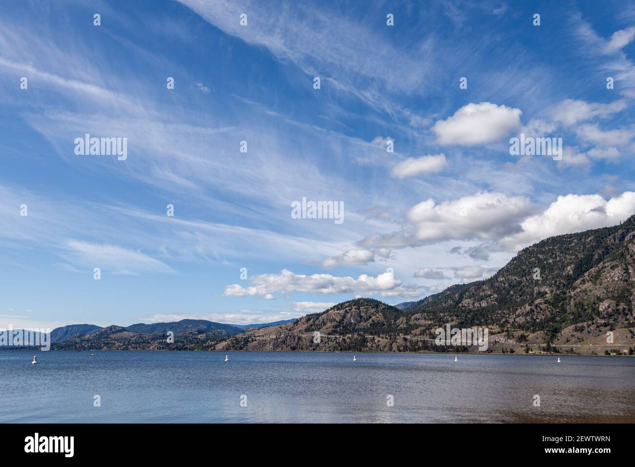 Panoramic view of summer landscape in the British Columbia with clear ...