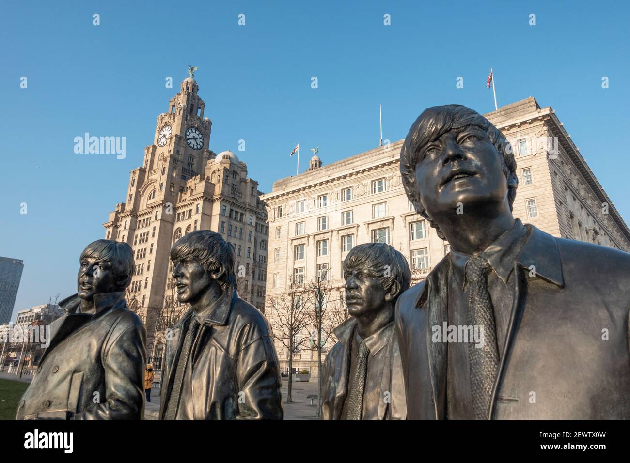 The Beatles statue at Pier Head in Liverpool Stock Photo - Alamy
